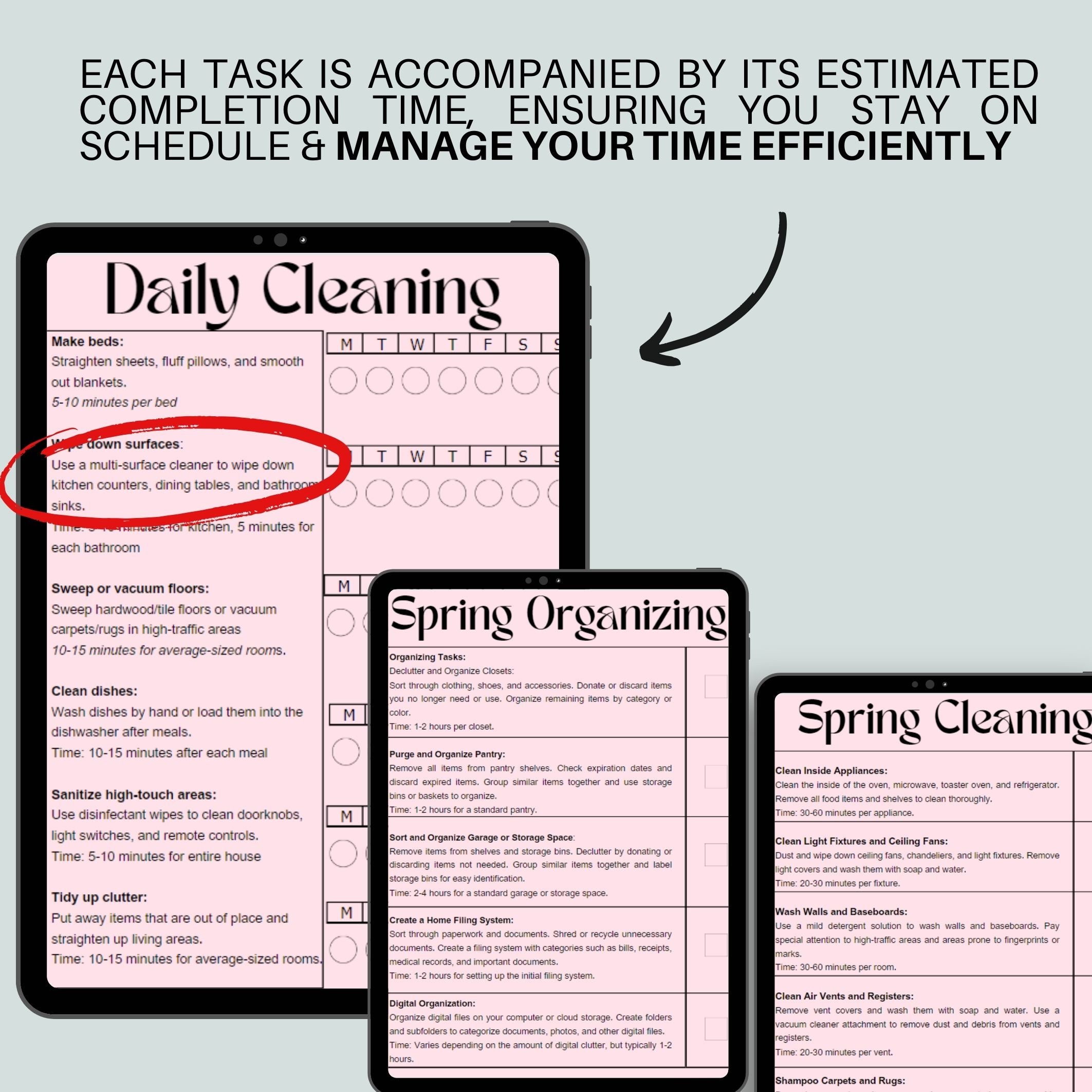 ADHD Friendly Cleaning Checklist Weekly and Monthly Schedule, Editable ...