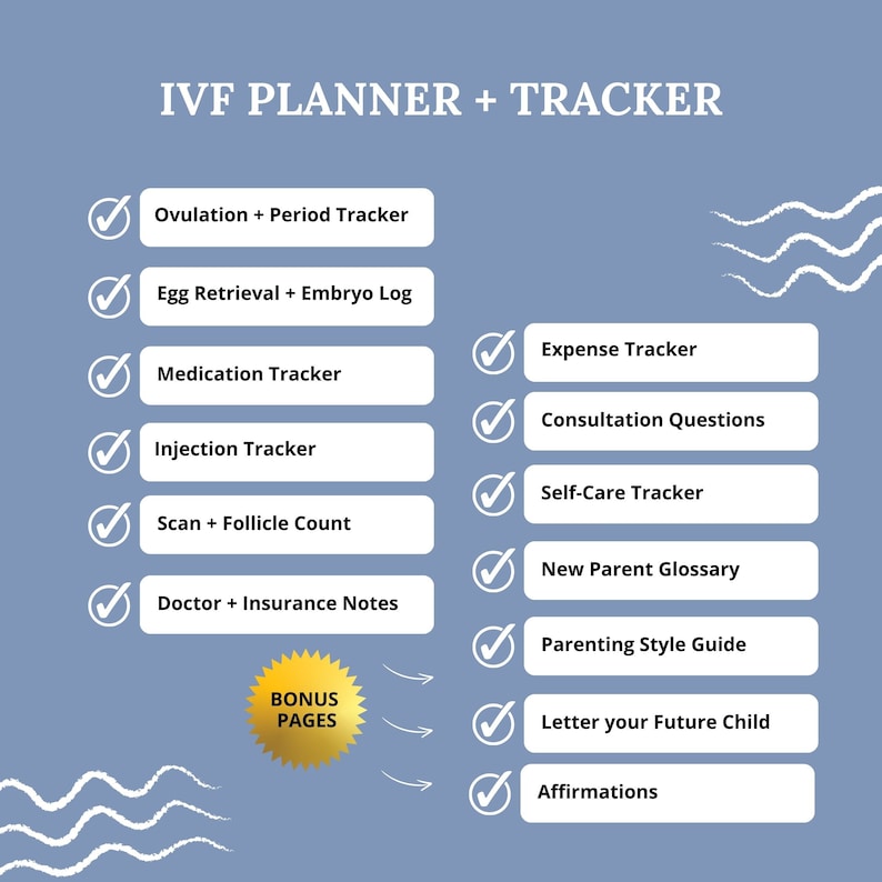 Digital IVF Planner for Fertility Treatment Printable IVF Journal ...