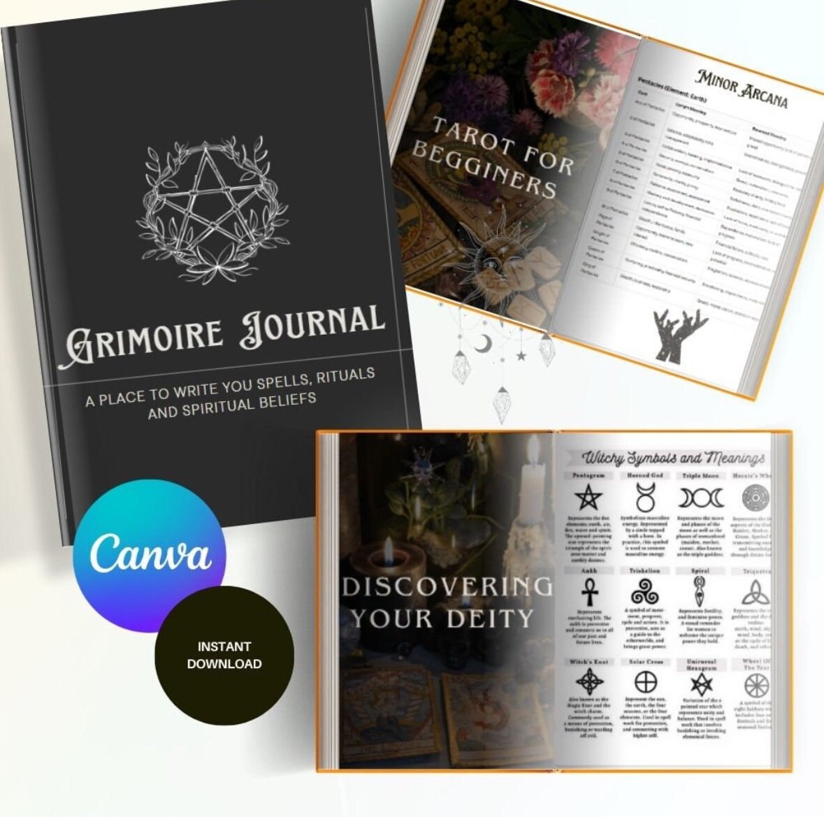 Printable Grimoire Book | Witchy Planner Bundle | Tarot and Astrology ...