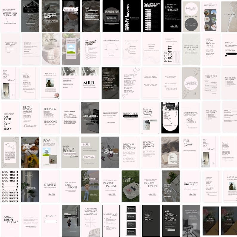 Pink Aesthetic Faceless Marketing Story Templates MRR Theme IG ...