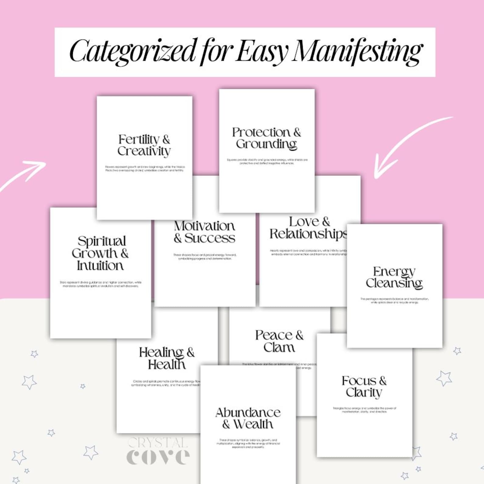 50 Printable Crystal Grid PDF | Sacred Geometry | Grimoire Pages | Book ...