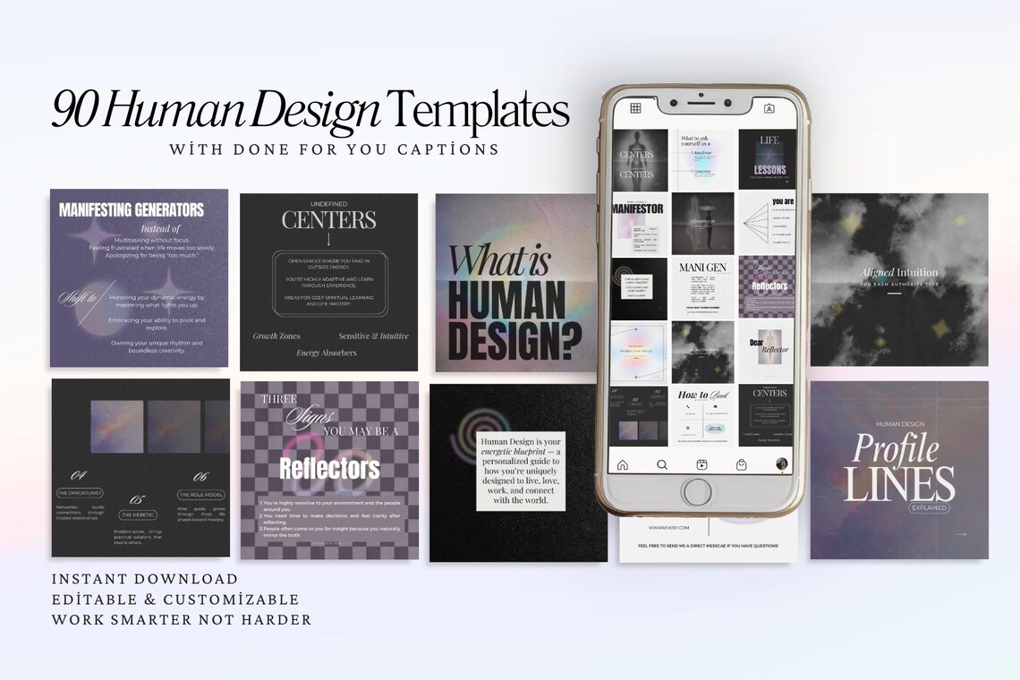 Spiritual Templates for Instagram | Human Design Coach, Editable Canva ...