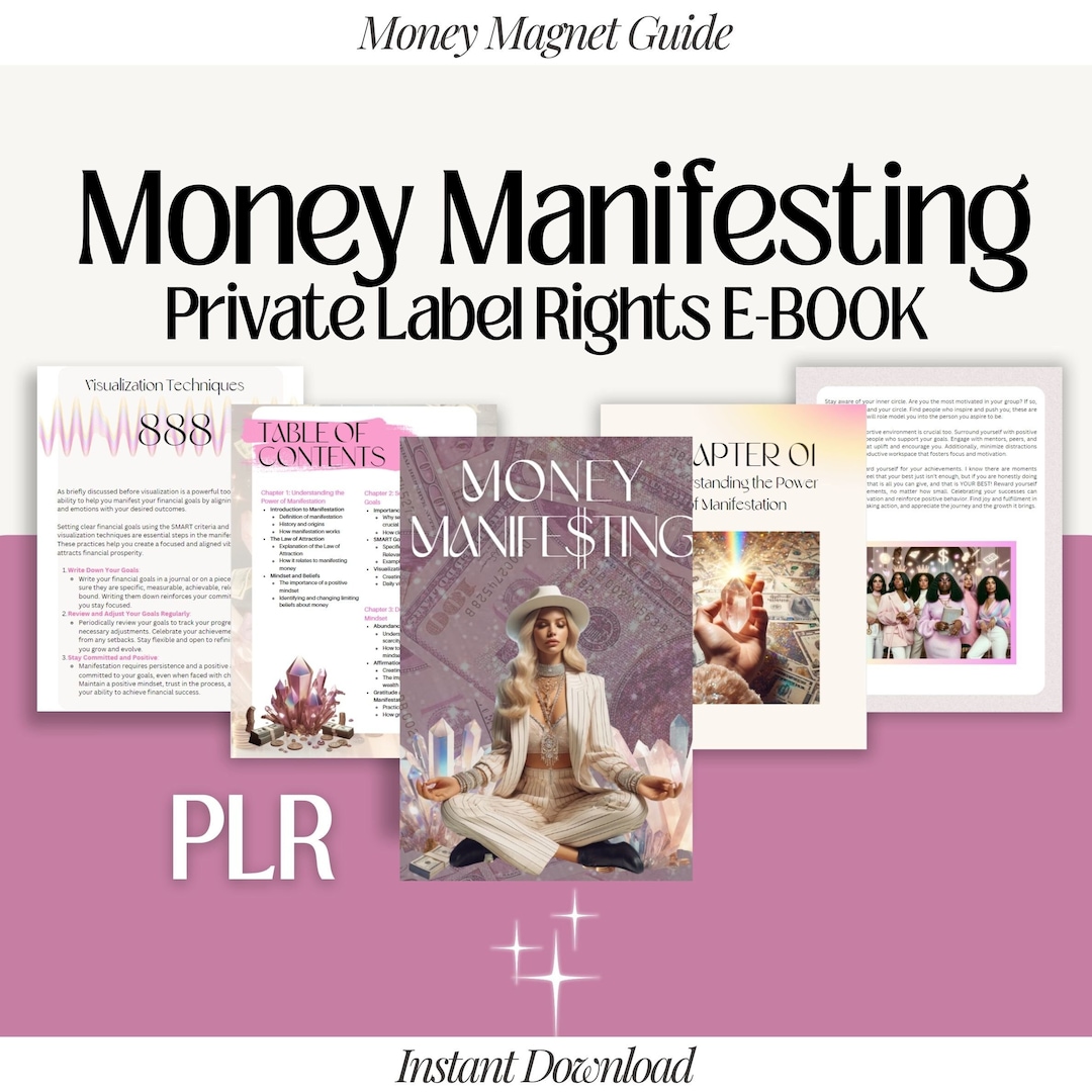 PLR Money Manifesting Manifestation Guide With Private Label Rights | Done for You Digital ...