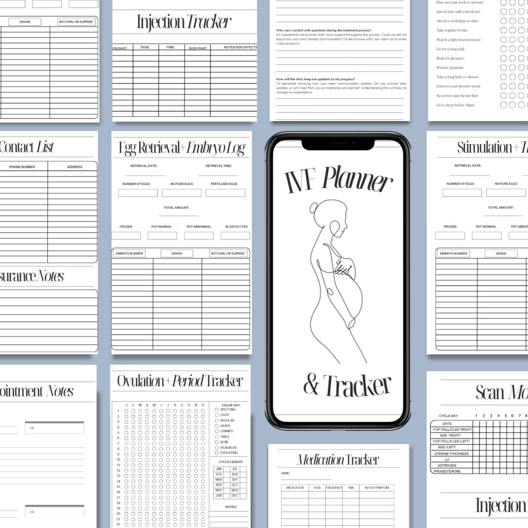 Digital IVF Planner for Fertility Treatment | Printable IVF Journal ...
