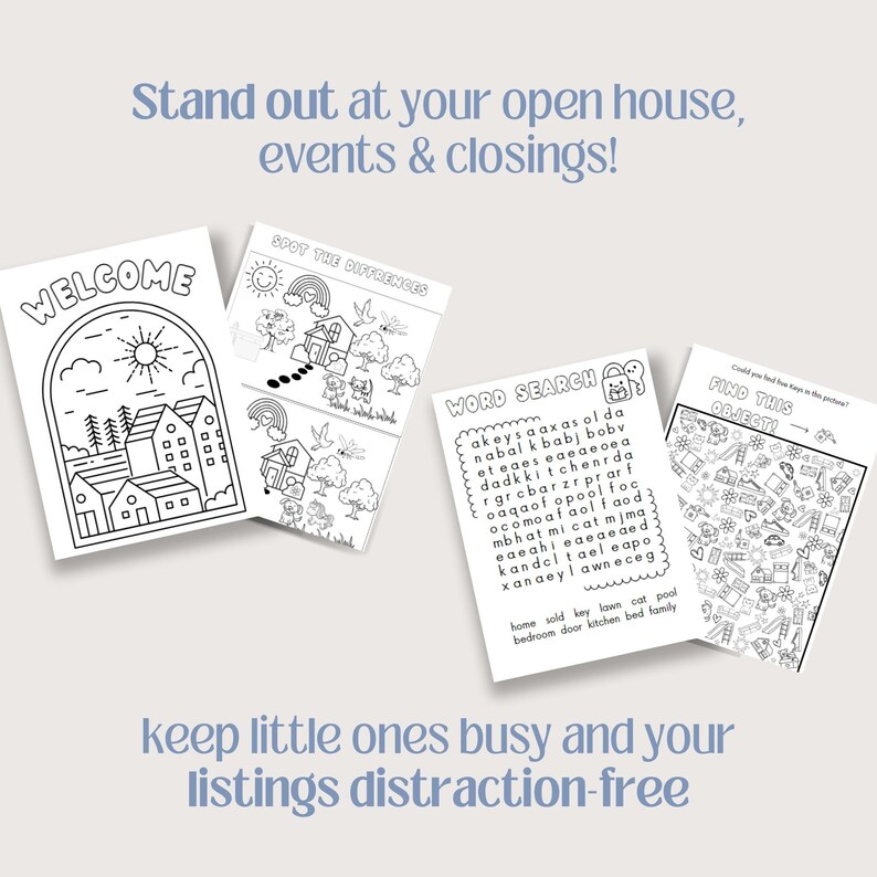 Open House Kids Coloring Book & Activity Book for Realtors and Real ...