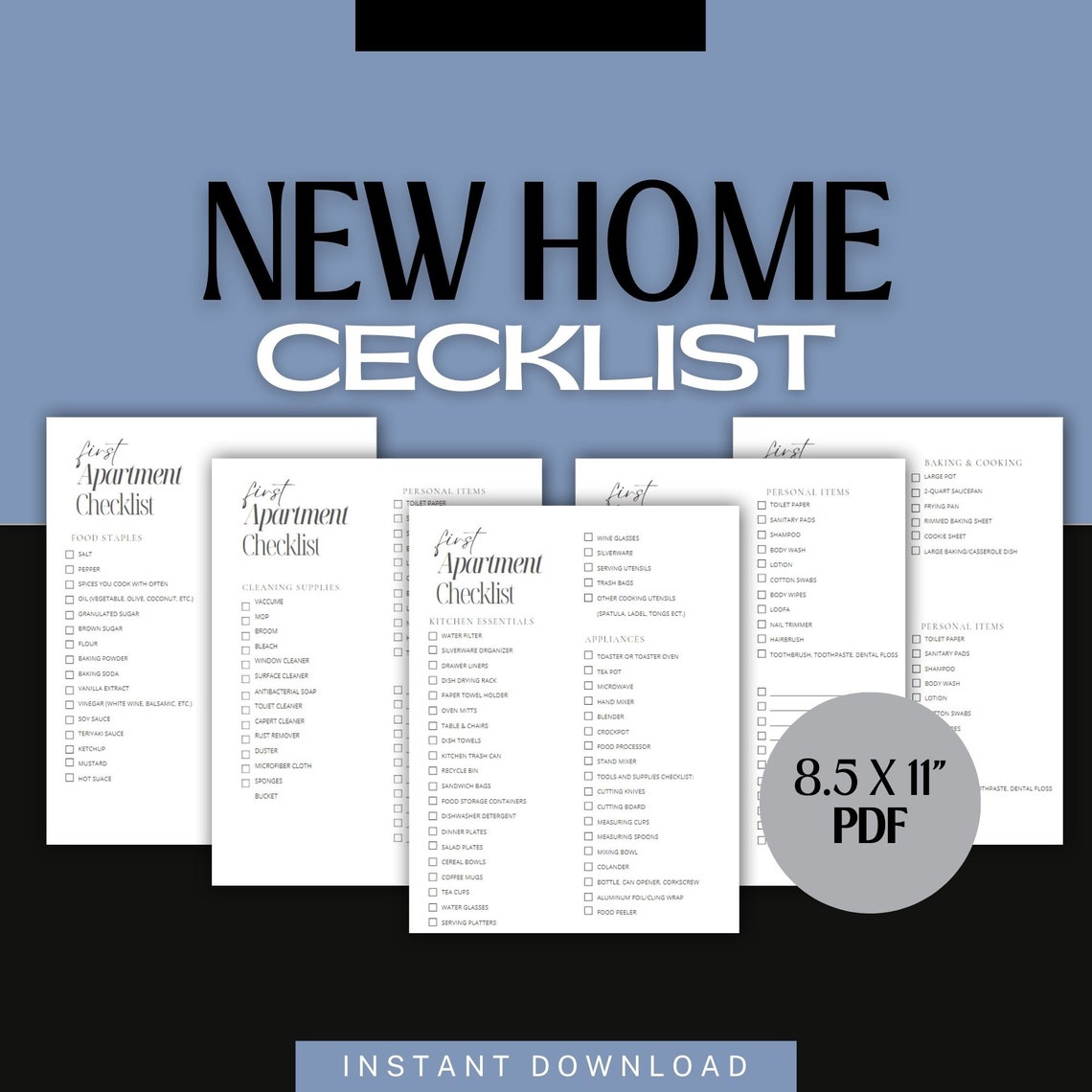 First Apartment Checklist for Moving | New Home Shopping Checklist ...