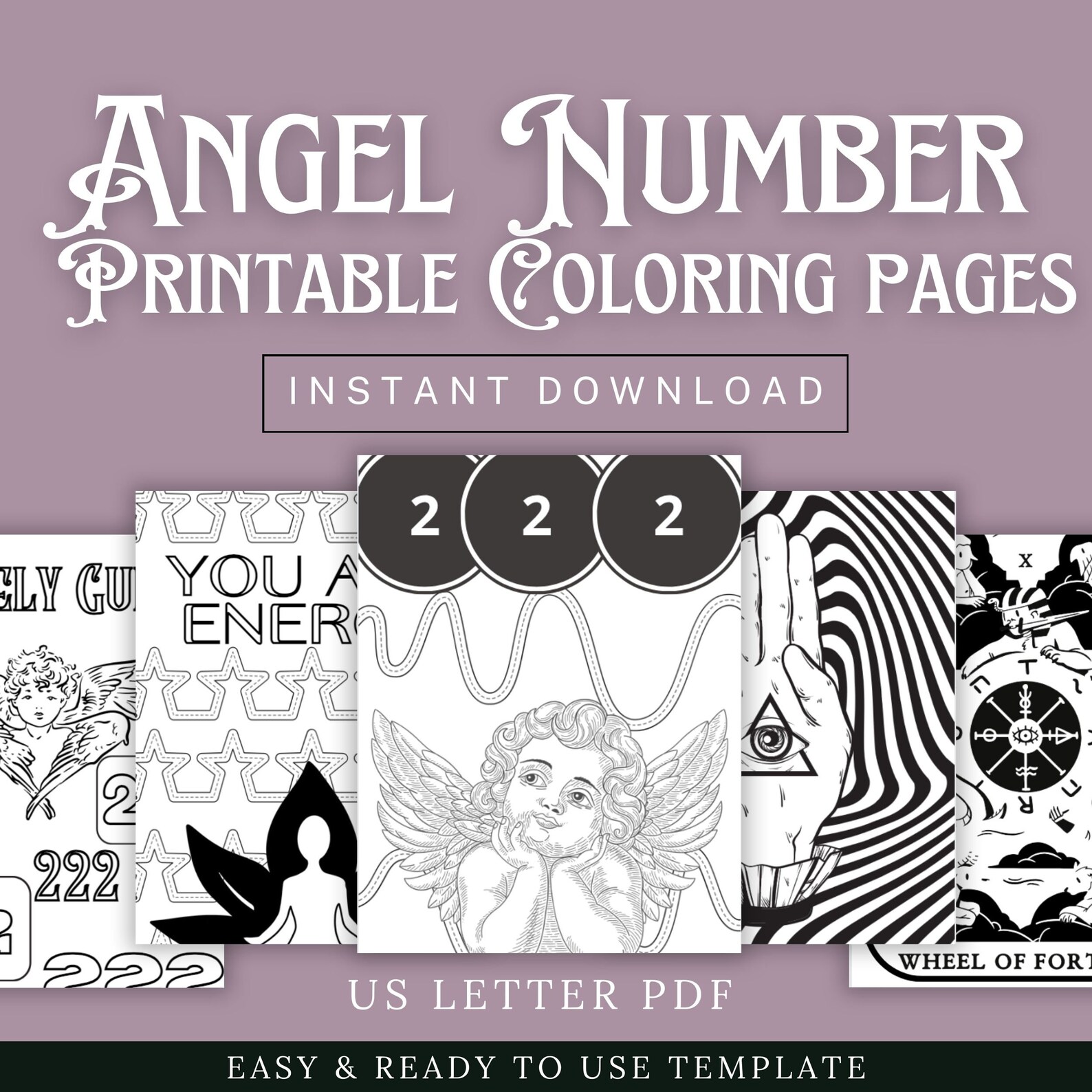 Spiritual Coloring Pages for Adults | Witchy Tarot Witchcraft Grimoire ...