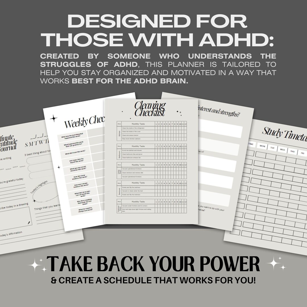 ADHD Planner Adults Adult ADHD Digital Planner Adhd Organization Adhd ...