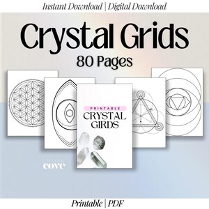 50 Printable Crystal Grid PDF | Sacred Geometry | Grimoire Pages | Book ...