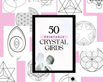 Crystal Grid PDF | 20 Printable Crystal Grids | Sacred Geometry | Reference Sheets | Crystal ...