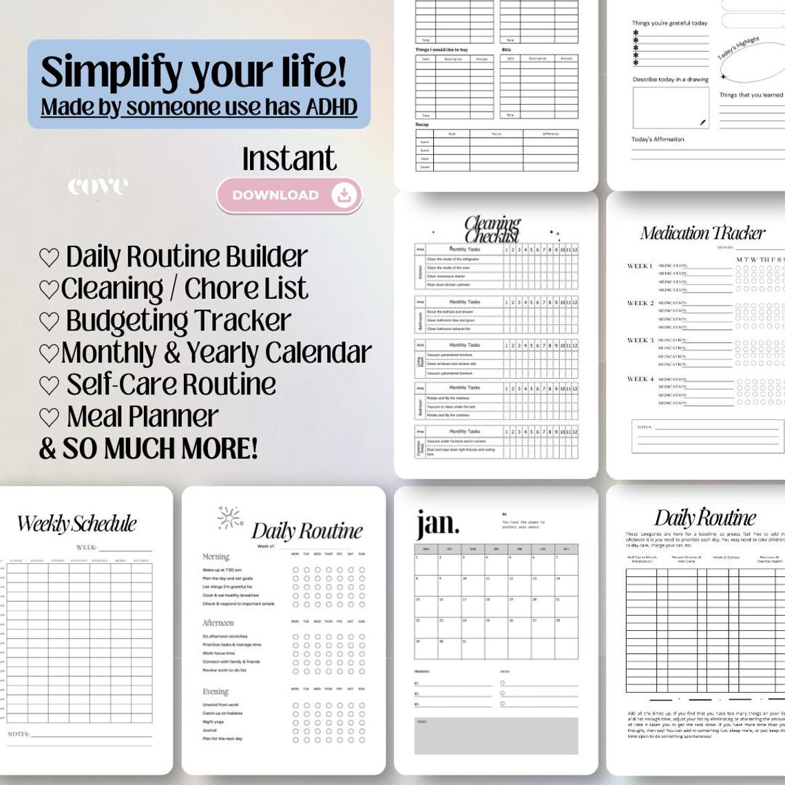 2025 Adult ADHD Planner | 2025 Digital Planner | Notion Journal ...