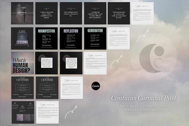 Spiritual Templates for Instagram | Human Design Coach, Editable Canva ...