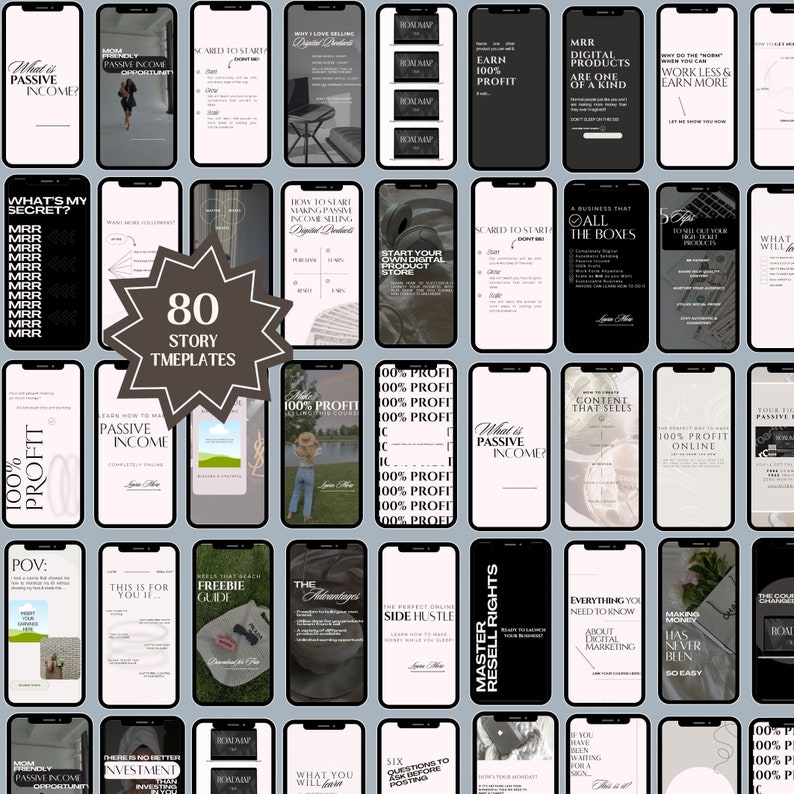 Pink Aesthetic Faceless Marketing Story Templates MRR Theme IG ...