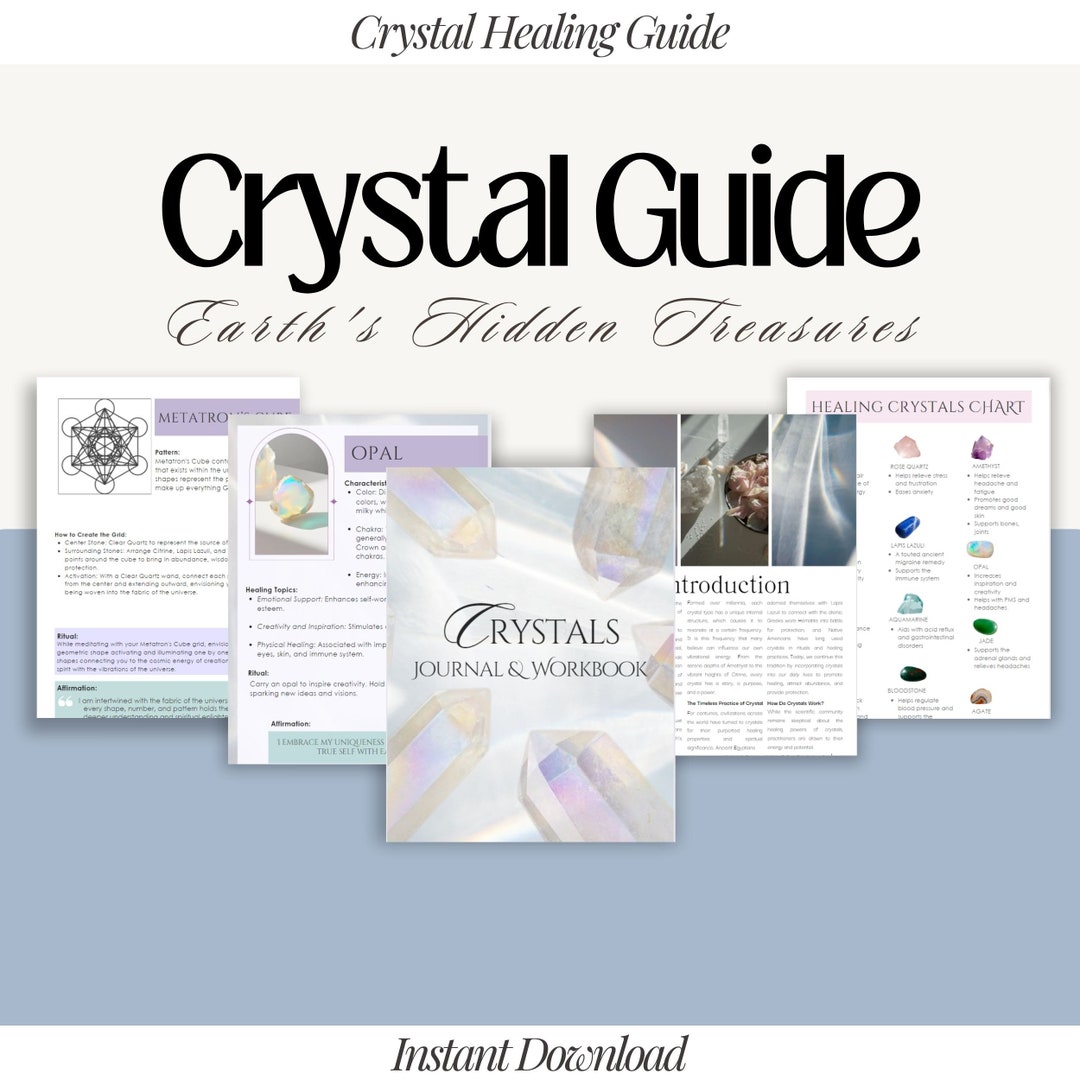 Crystal Guide Energy Healing Guide With Workbook Pages Digital Download ...