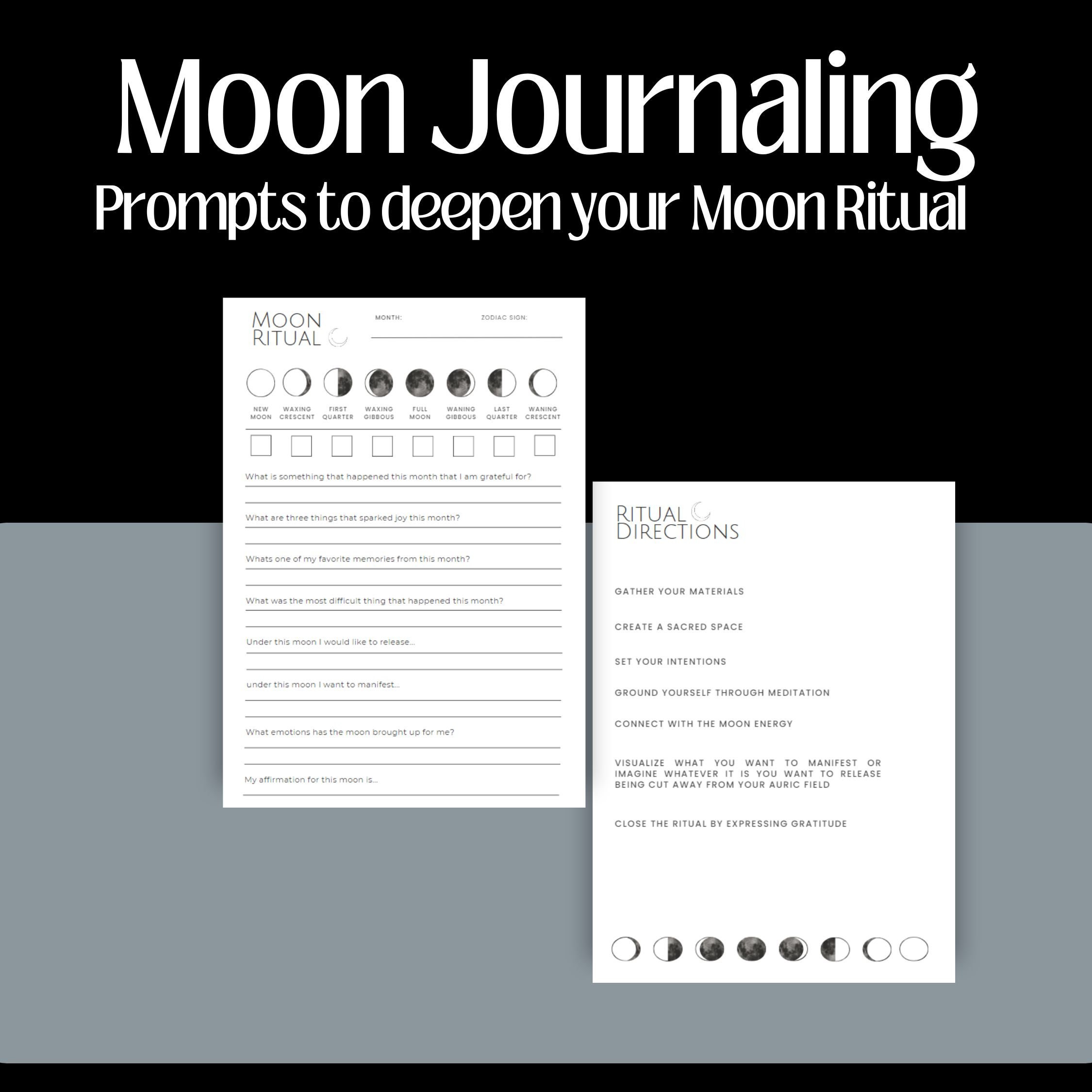 Printable Moon Ritual Journal Prompt Worksheet | Instant Download ...