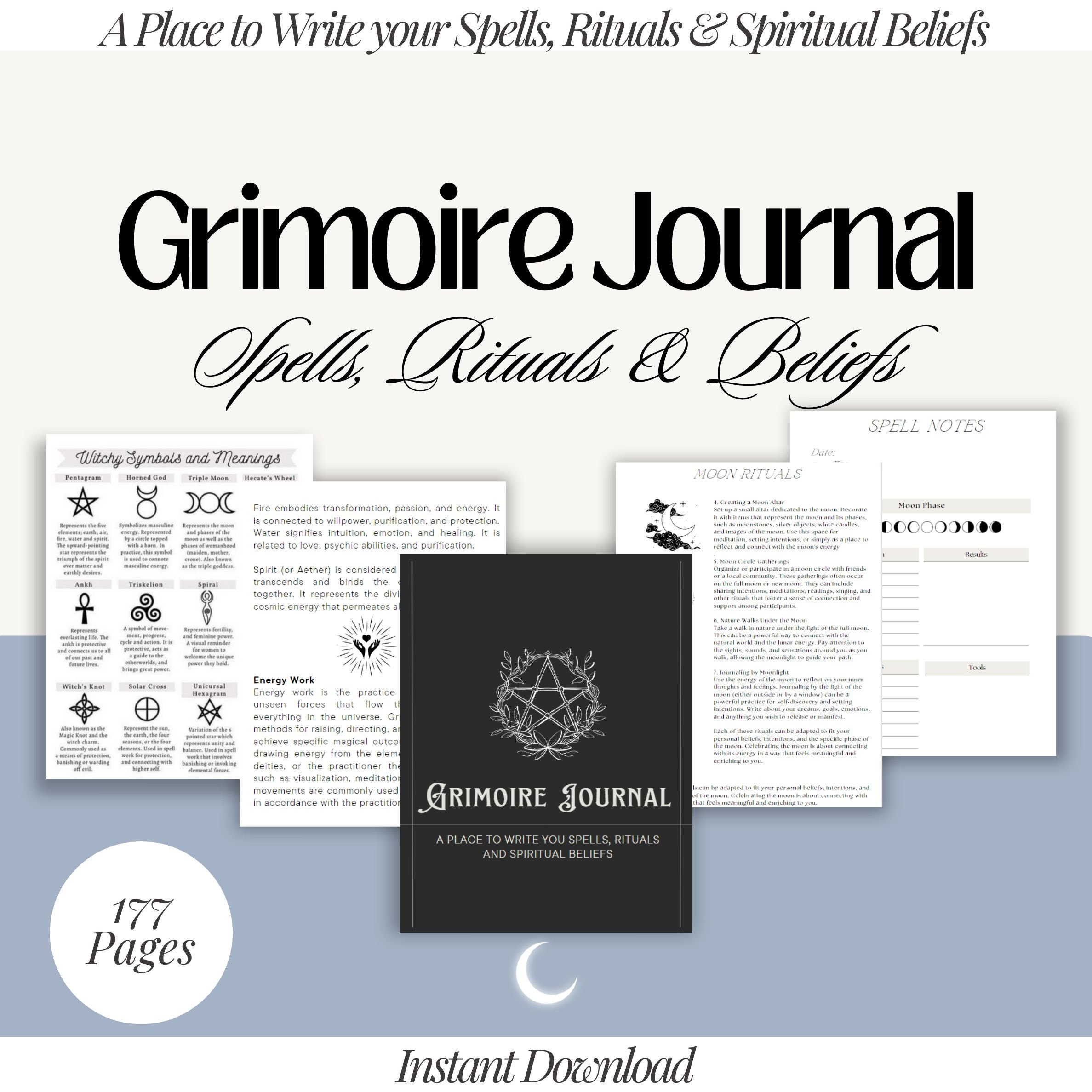 Printable Grimoire Book | Witchy Planner Bundle | Tarot and Astrology ...