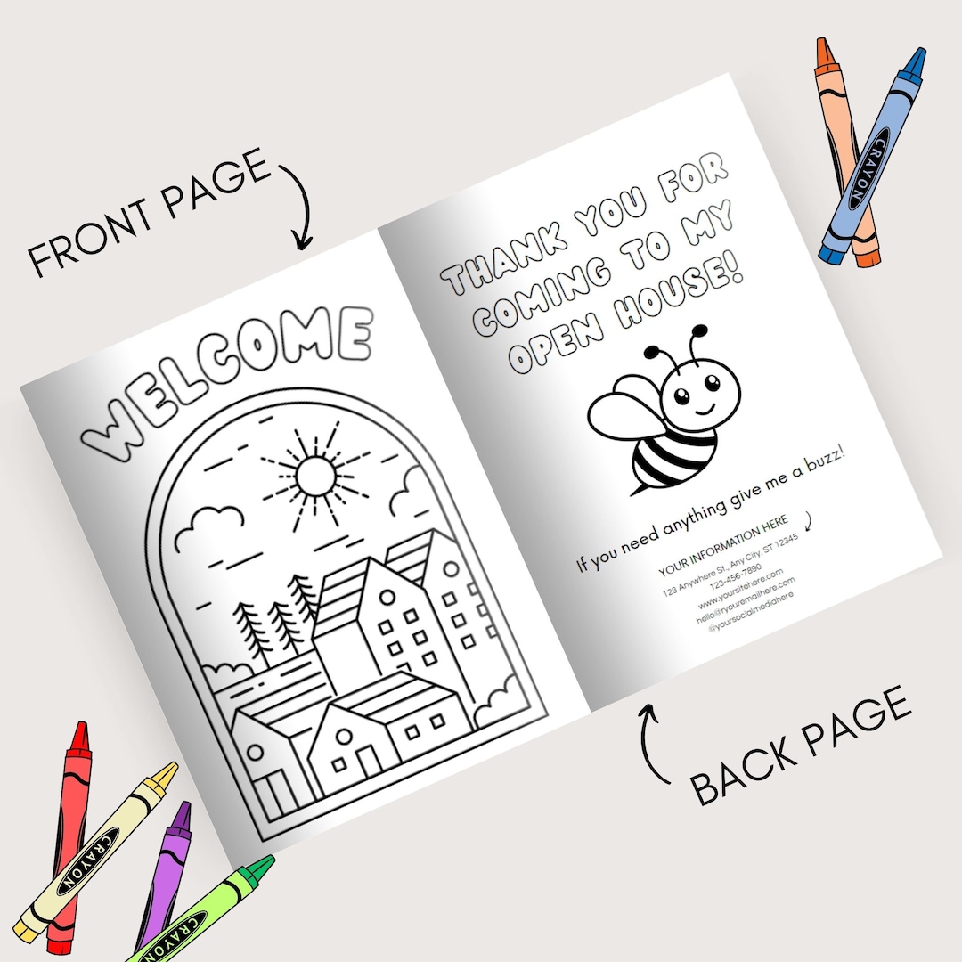 Open House Kids Coloring Book & Activity Book for Realtors and Real ...