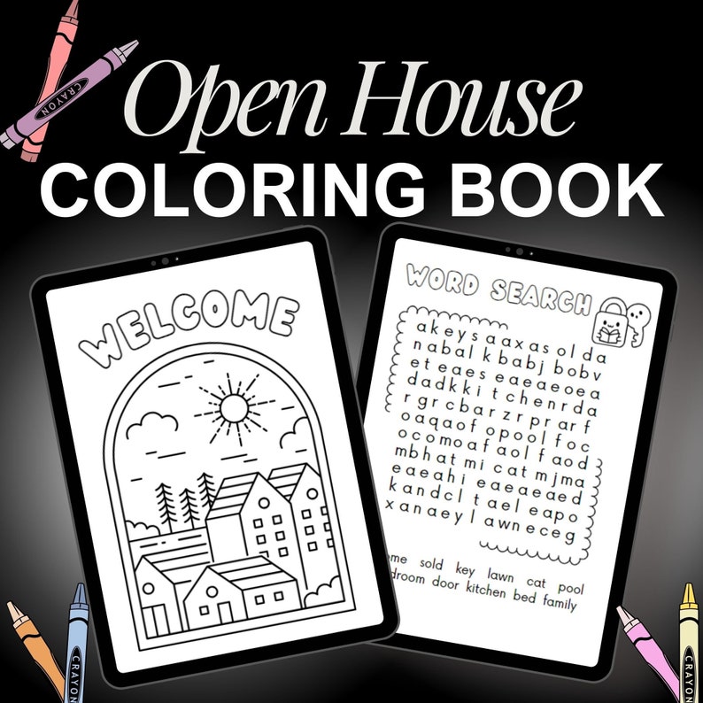 Open House Kids Coloring Book & Activity Book for Realtors and Real ...