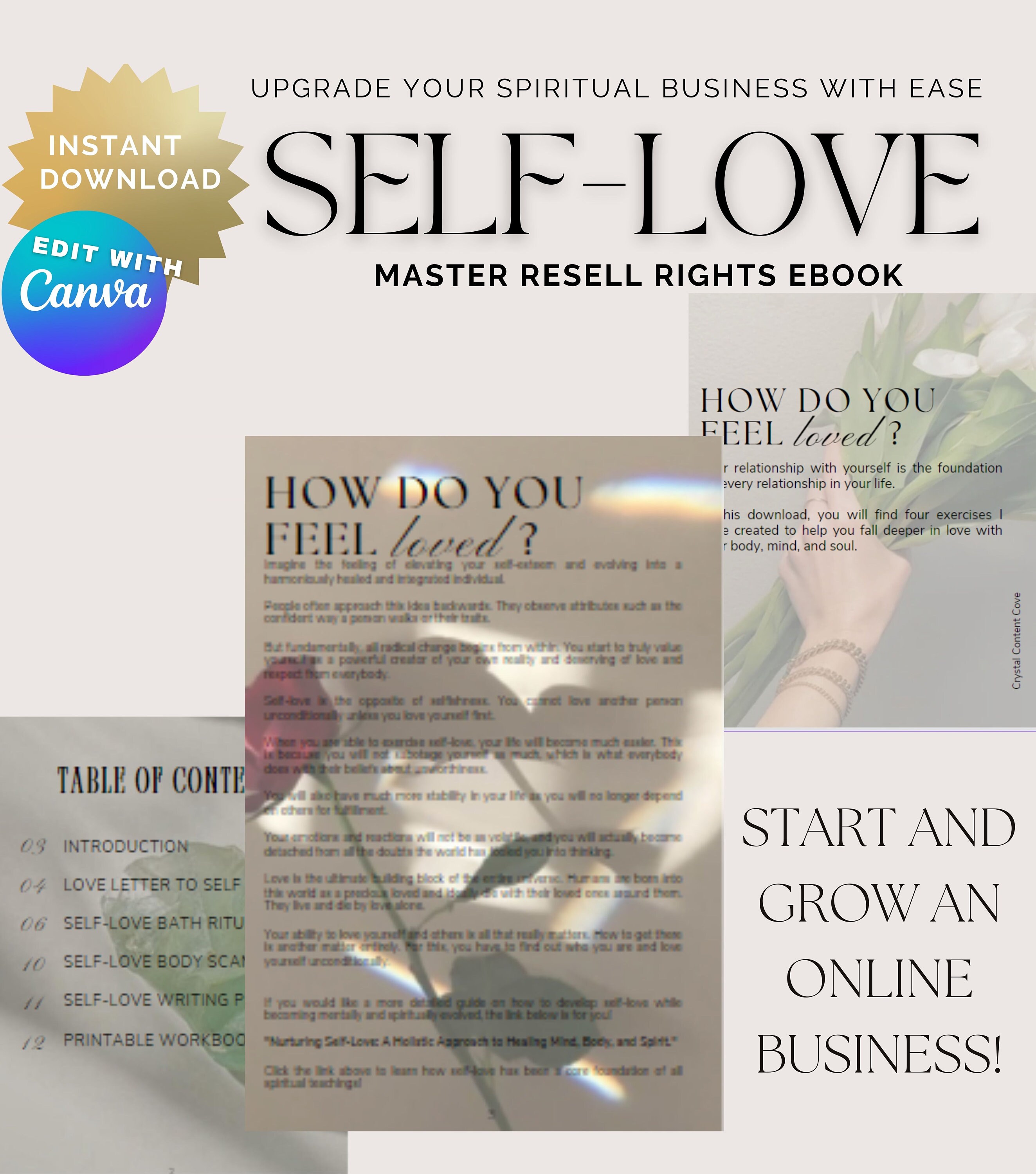 Self Love Workbook With PLR Digital Product | Coaching Lead Magnet ...