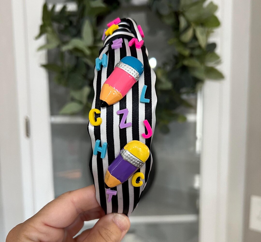 Black and White Striped Letters of the Alphabet With Pencils Teacher ...
