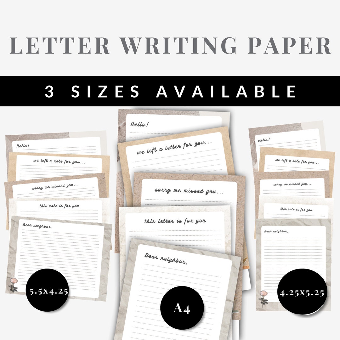 JW Personalized Letter Writing Paper Set Stationary Printable Scrapbook ...