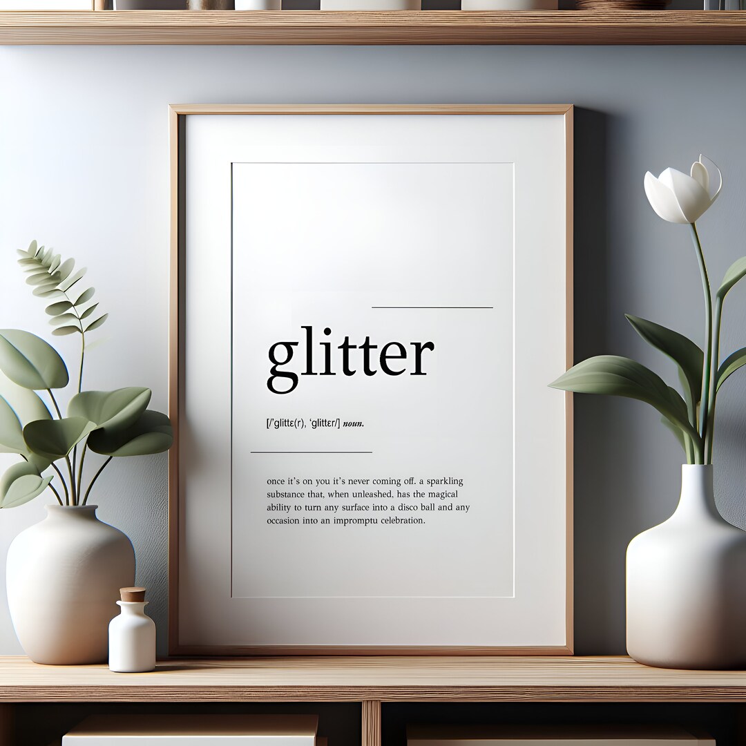 Glitter Alternative Definition Print Minimalist Wall Art Wall Art ...