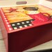 Wooden Tray, Square, Red, Epoxy-coated Base - Etsy