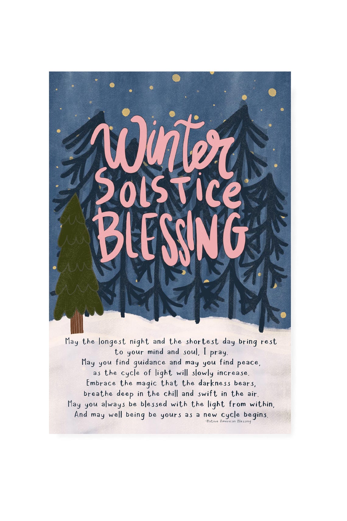 Winter Solstice Blessing 4x6 Postcard - Etsy