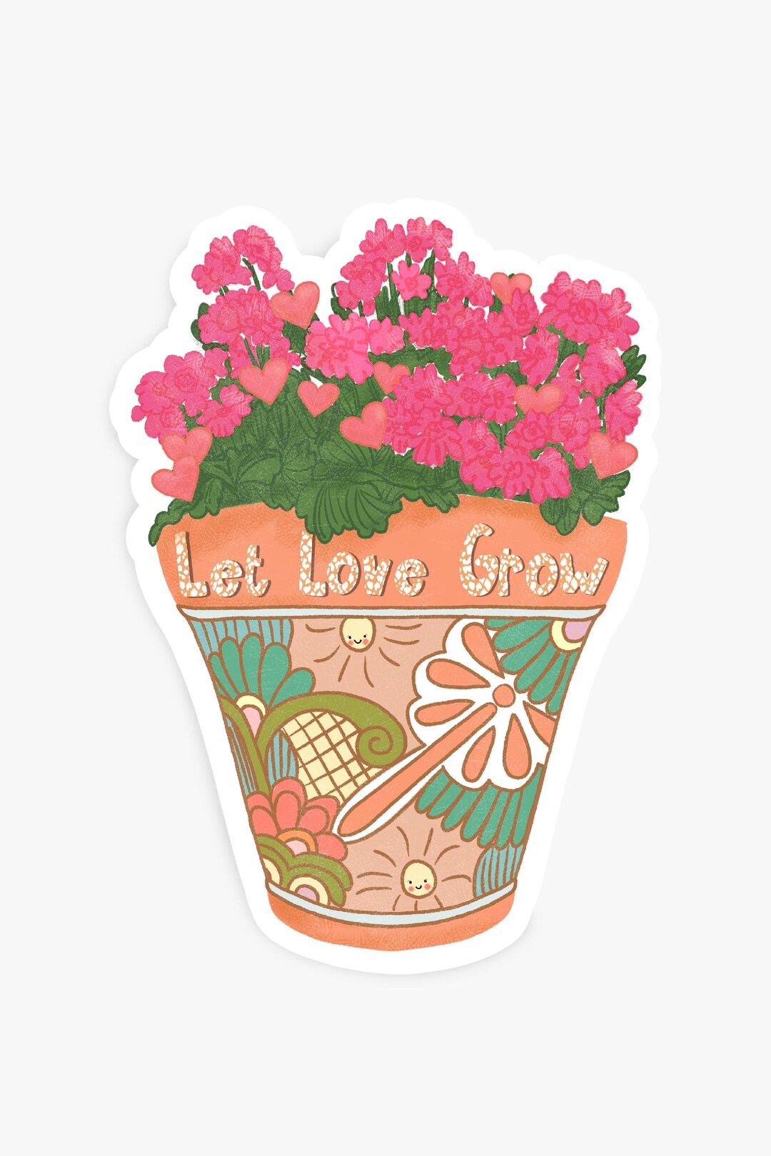 Let Love Grow Vinyl Sticker - Etsy