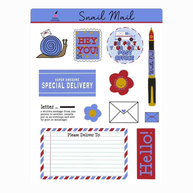 Snail Mail Stickers - Etsy