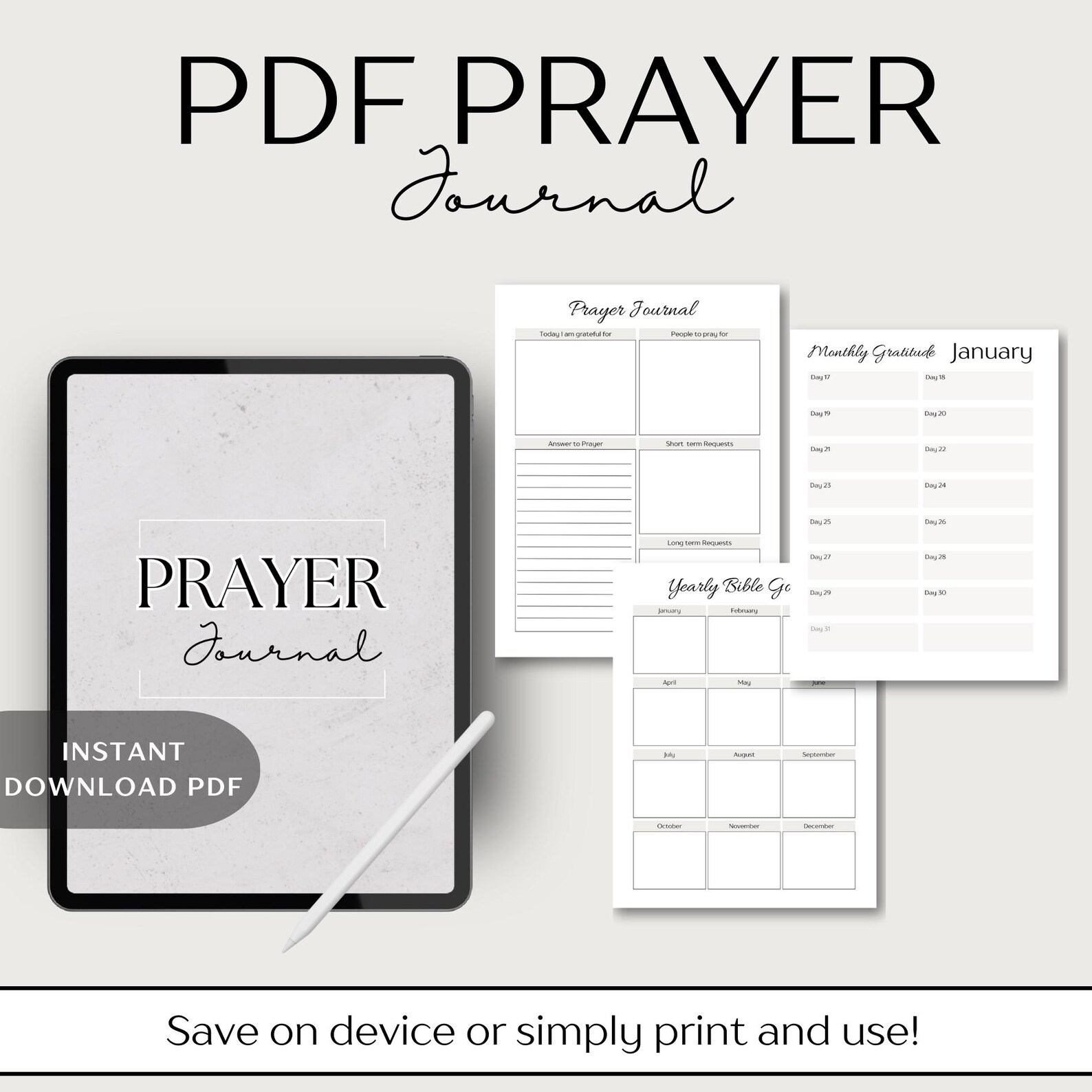 Prayer Journal Printable | Gratitude Journal | Bible Study Guide ...