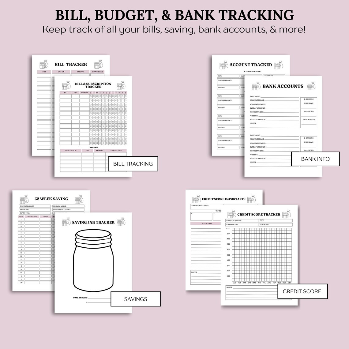 Budget Planner Printable, Finance Tracker, Finance Planner, Printable ...