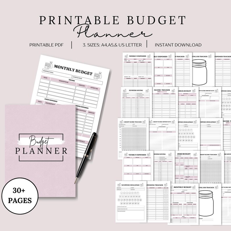 Budget Planner Printable, Finance Tracker, Finance Planner, Printable ...