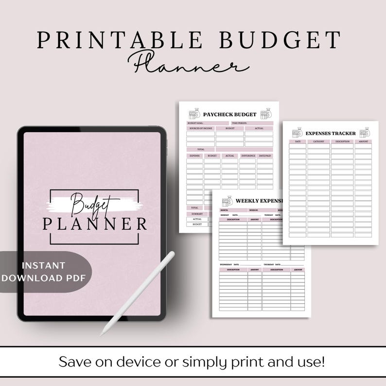 Budget Planner Printable, Finance Tracker, Finance Planner, Printable ...