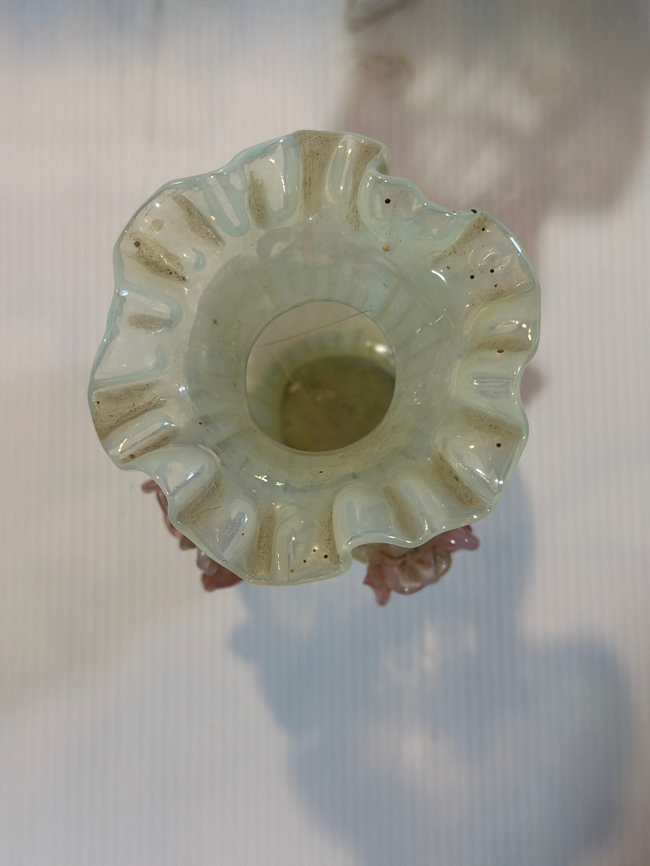 Vaseline Glass Vase From Harrach Glass, a Bohemian Glass - Etsy