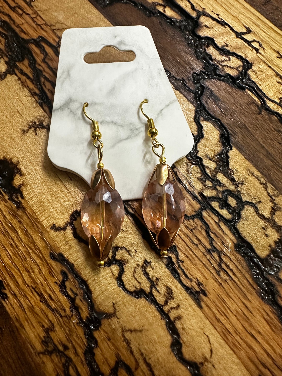 Enchanted Dusty Rose Crystal Colored Teardrop Earrings Nickel Free - Etsy