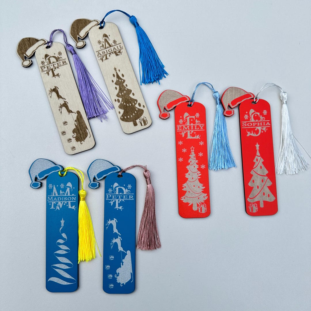 Personalized Christmas Themed Wooden Bookmarks,wooden Bookmark,a Unique ...
