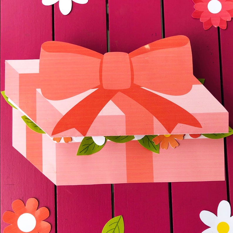 Printable Mother's Day Gift Box Card, Cut & Paste Flower Bouquet for ...