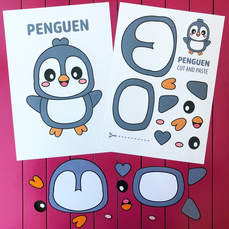Printable Cut and Paste Penguin Craft, Paper Animal, Create Your ...