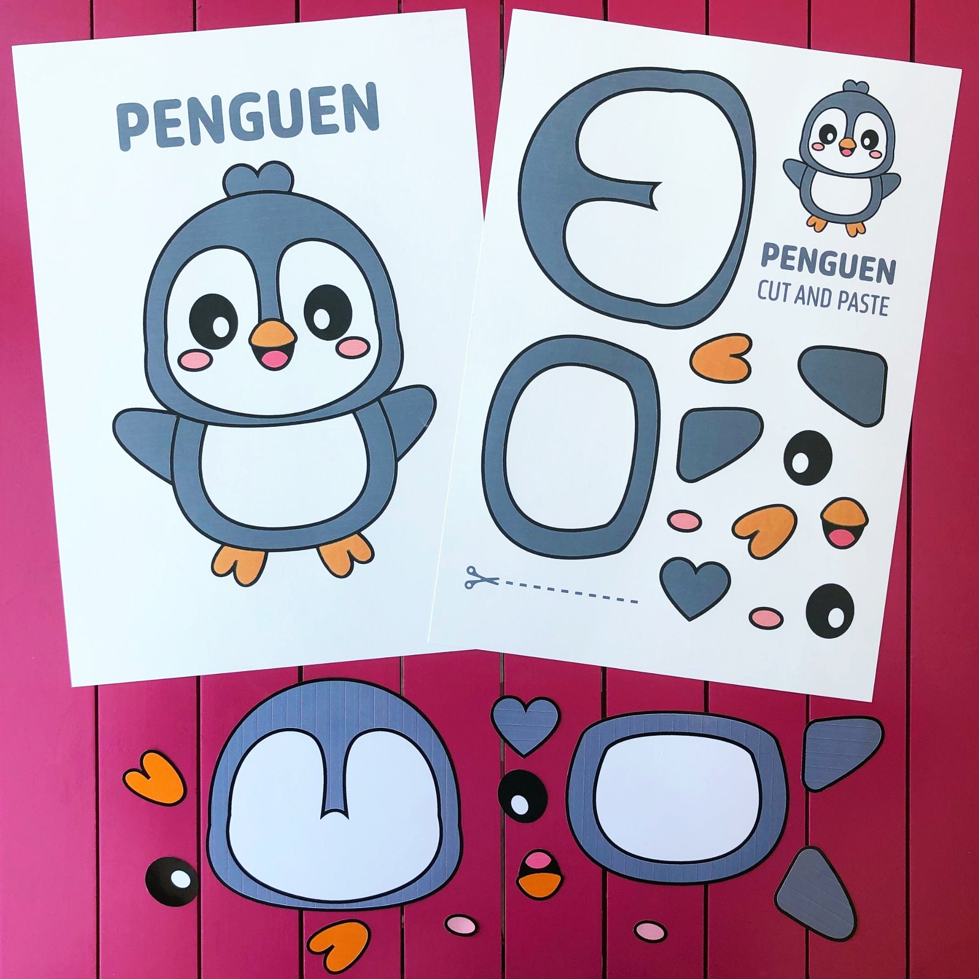 Printable Cut and Paste Penguin Craft, Paper Animal, Create Your ...