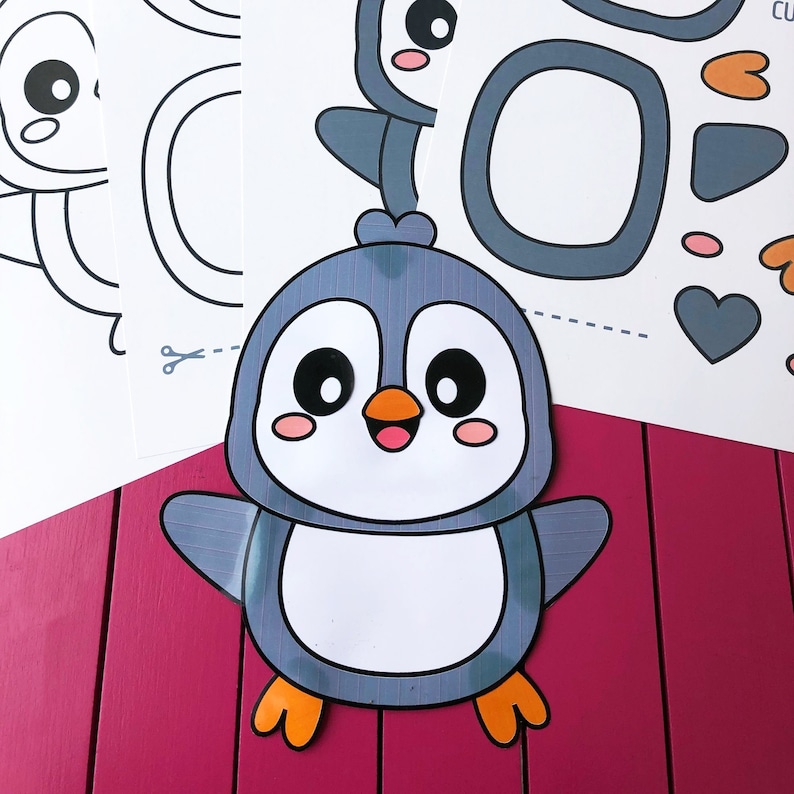 Printable Cut and Paste Penguin Craft, Paper Animal, Create Your ...