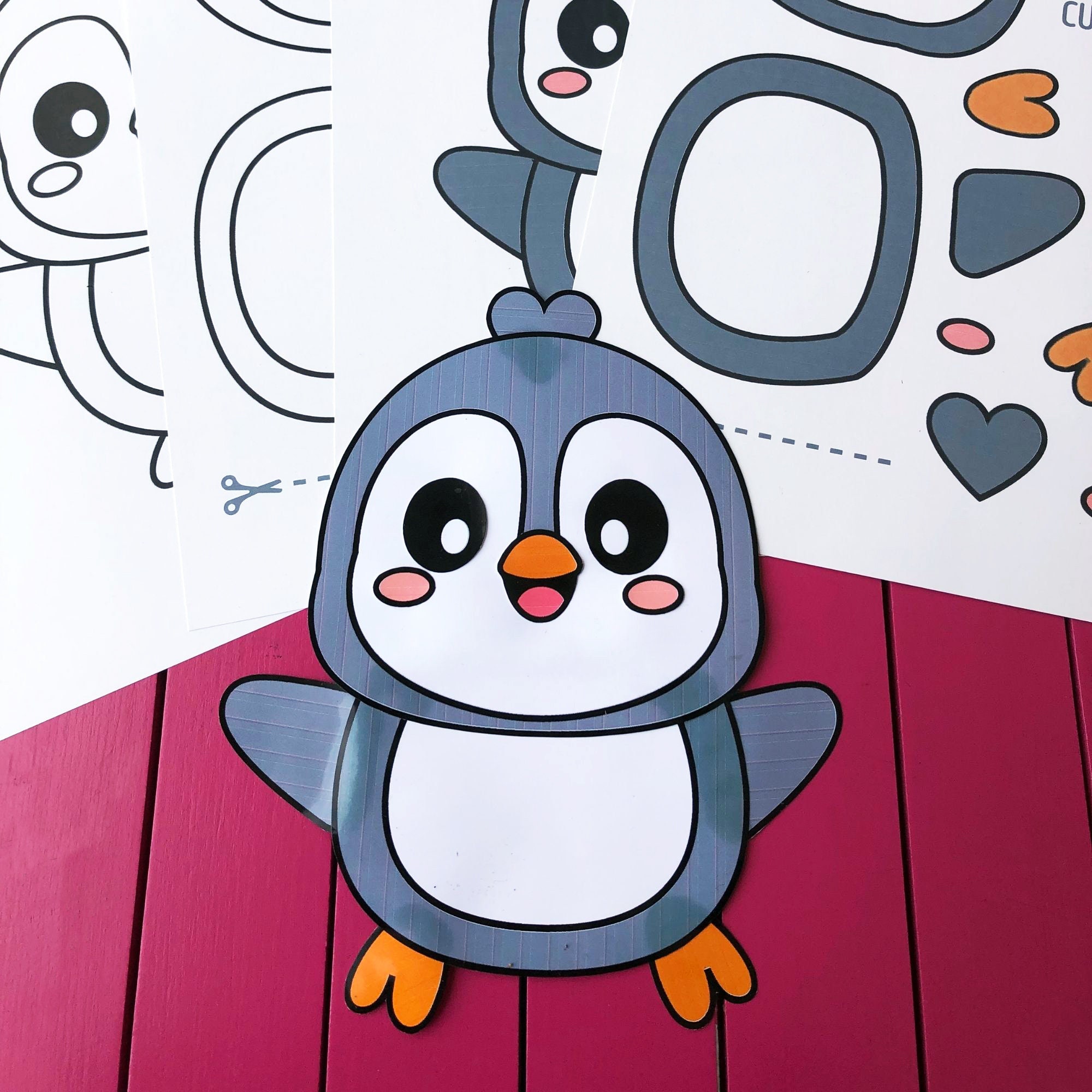 Printable Cut and Paste Penguin Craft, Paper Animal, Create Your ...