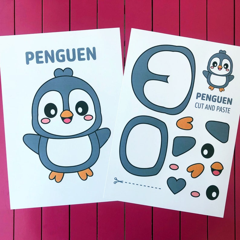 Printable Cut and Paste Penguin Craft, Paper Animal, Create Your ...