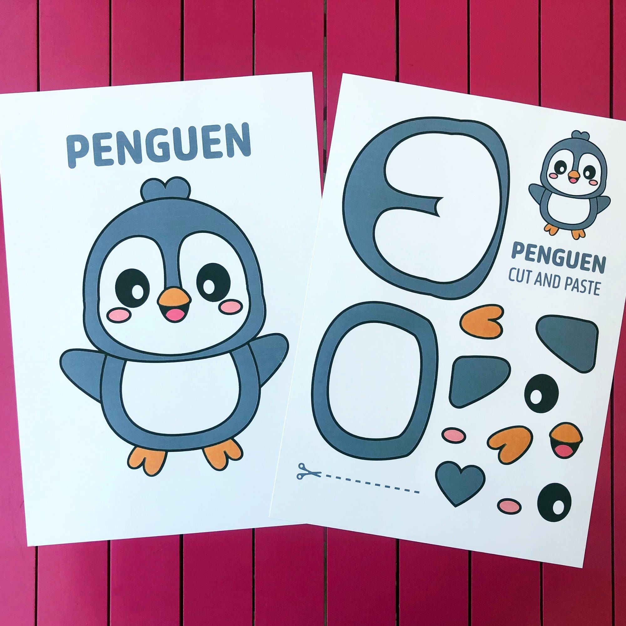 Printable Cut and Paste Penguin Craft, Paper Animal, Create Your ...