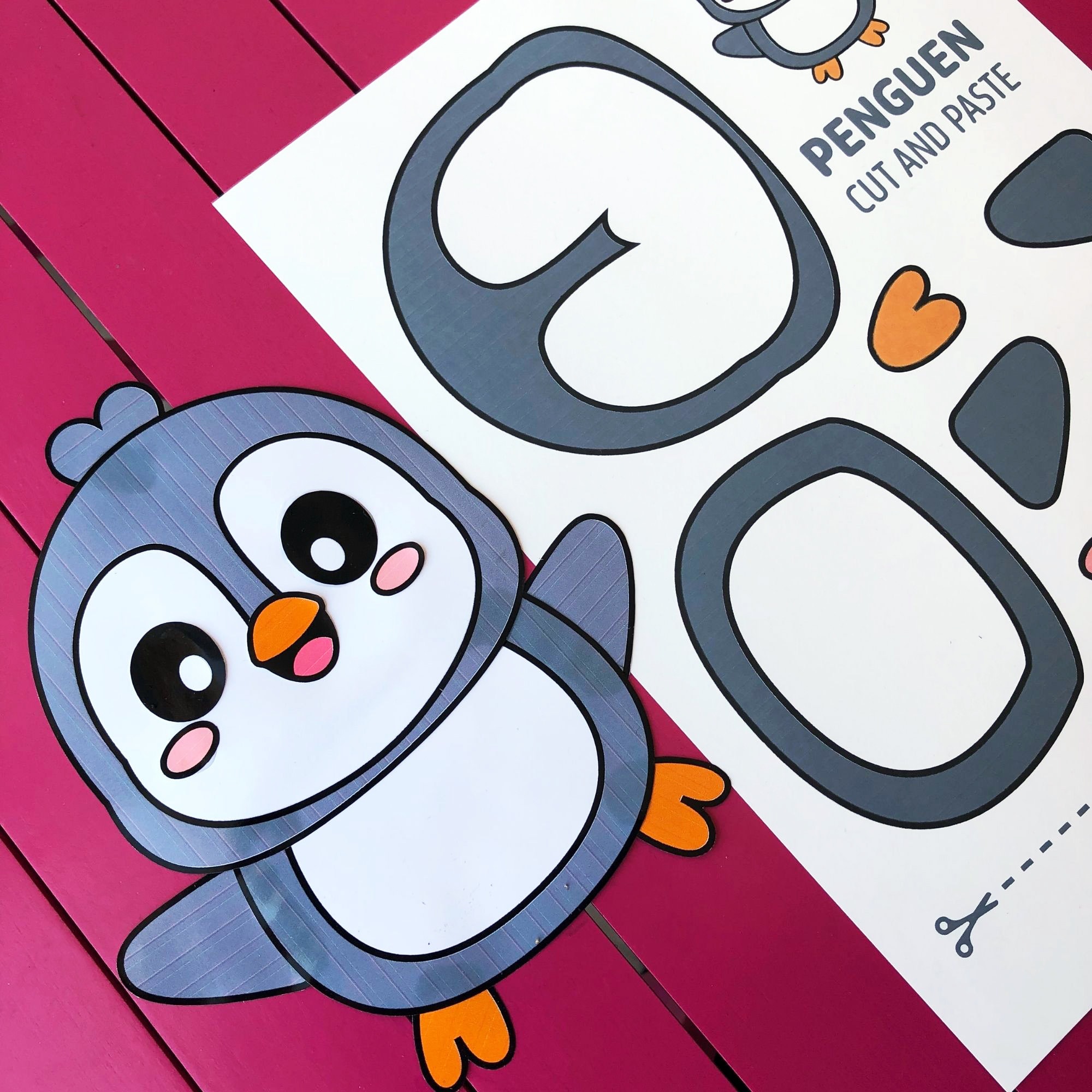 Printable Cut and Paste Penguin Craft, Paper Animal, Create Your ...