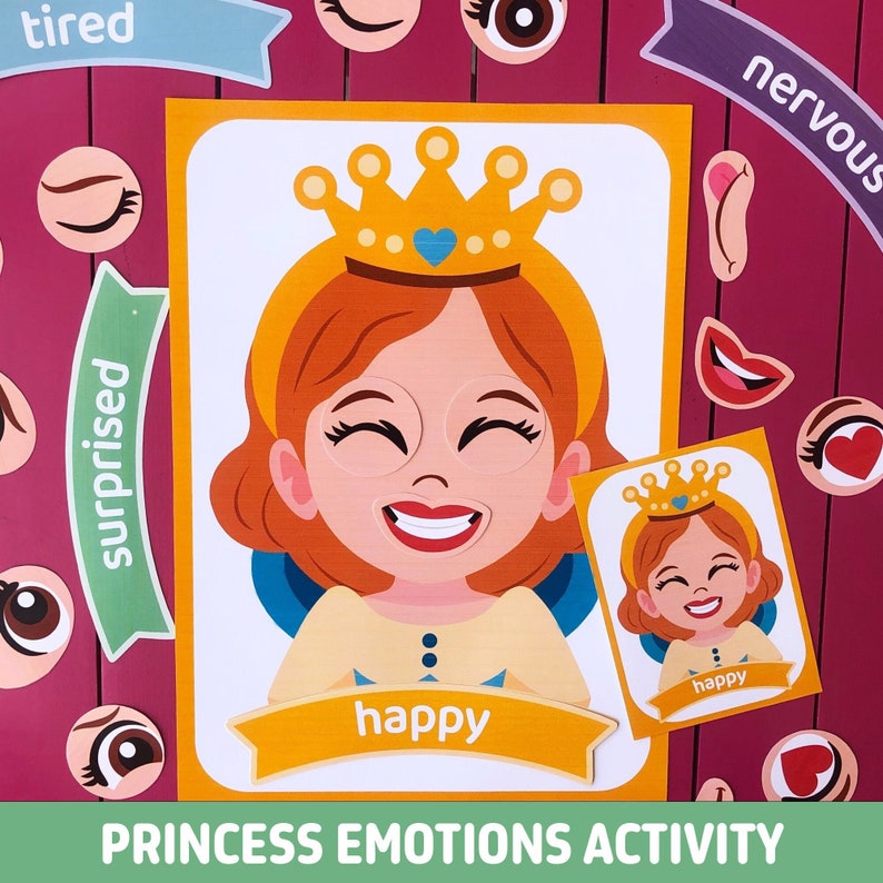 Princess Emotions Activity for Homeschool and Preschool, Printable ...