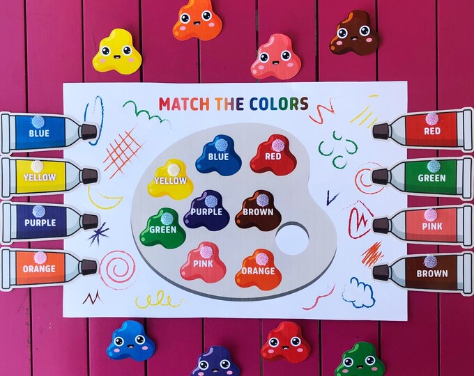 Color Matching for Kids, Color Sorting Activity, Colors Busy Book ...