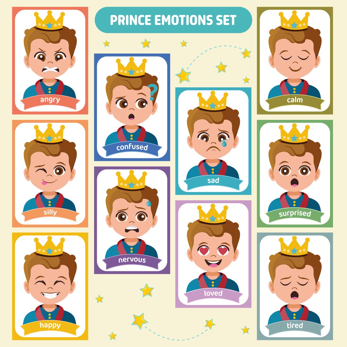 Prince Emotions Activity for Homeschool and Preschool, Printable ...