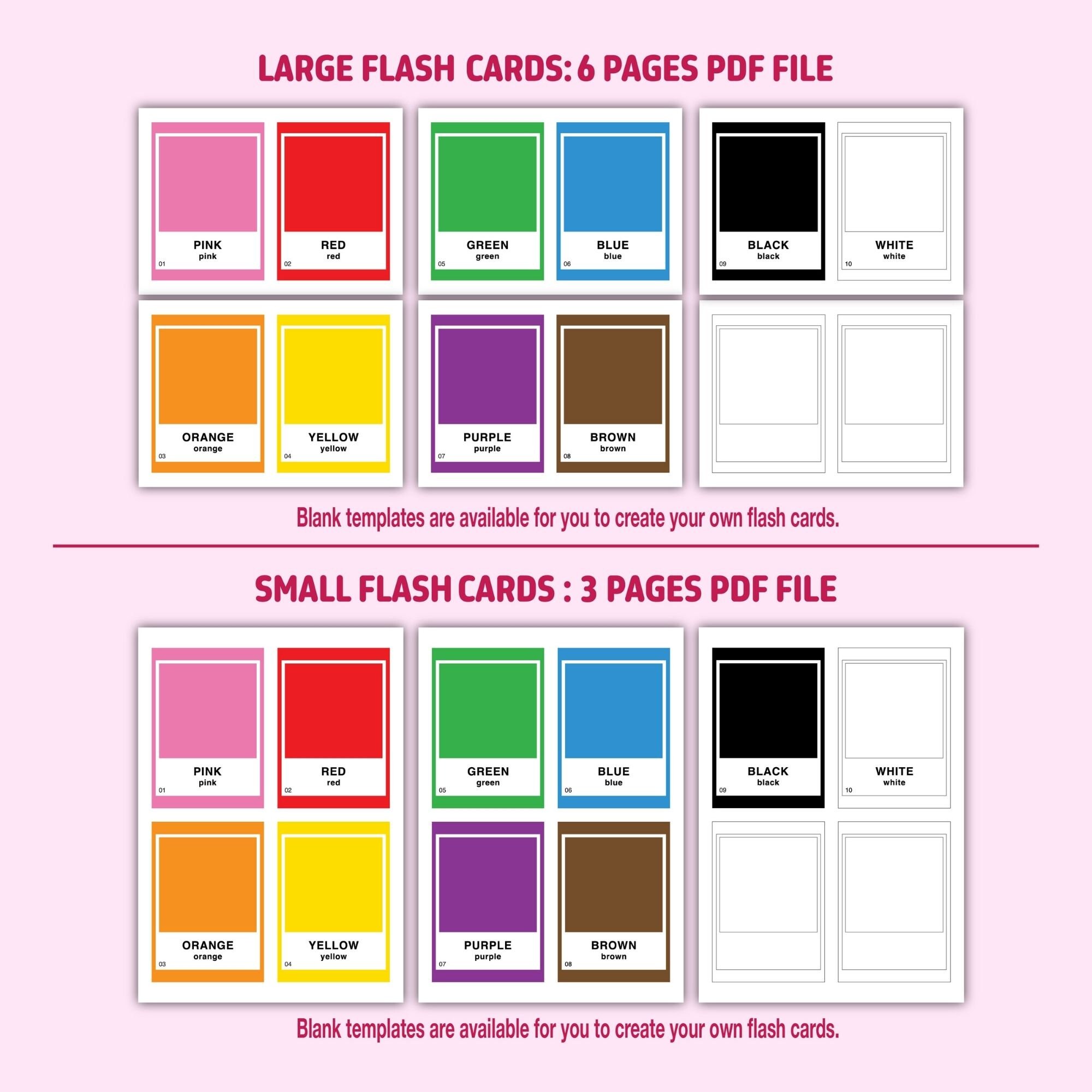 10 Colors Flash Cards in English for Homeschool and Preschool ...