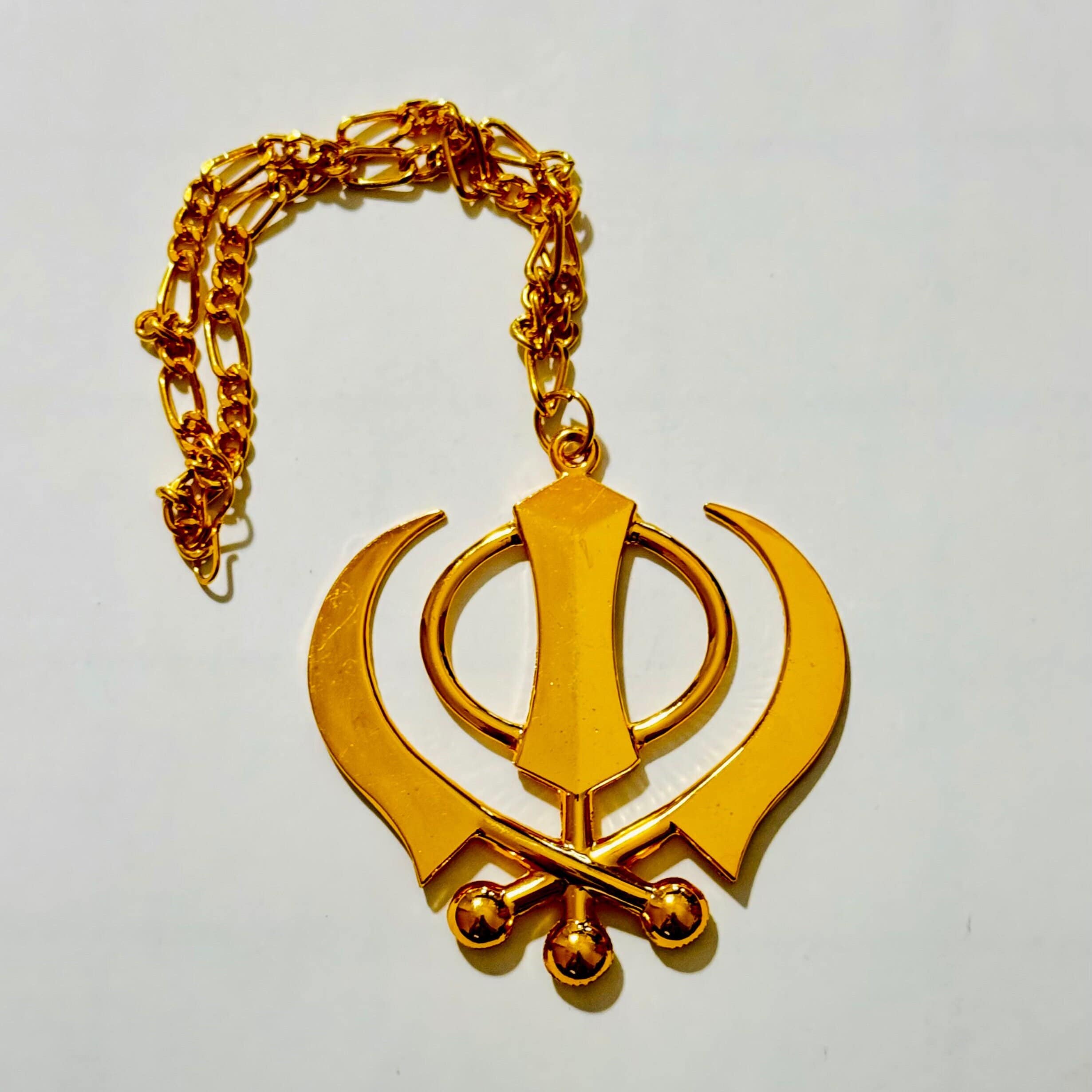 Heavy Gold Sikh Khanda Hanging Ornament - Sikh Religious Decor Piece - Etsy